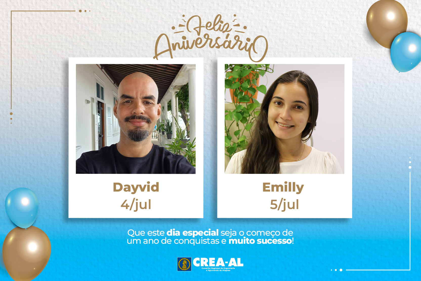 Aniversariantes do fim de semana | Crea-AL - Conselho Regional de ...
